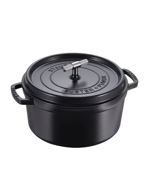 STAUB X Buster + Punch Cocotte With Steel Knob - Black