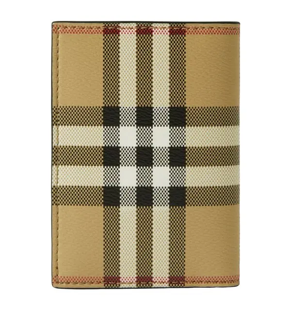 Burberry Check Folding Card Holder - Beige