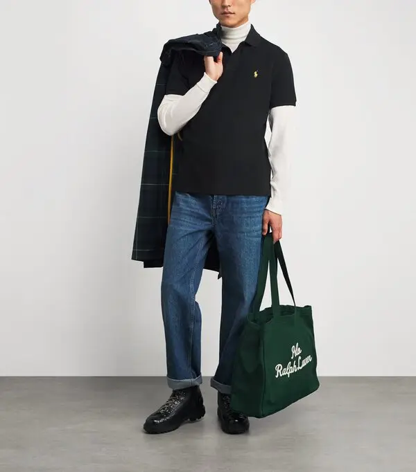 Polo Ralph Lauren Cotton Mesh Slim-fit Polo Shirt - Black