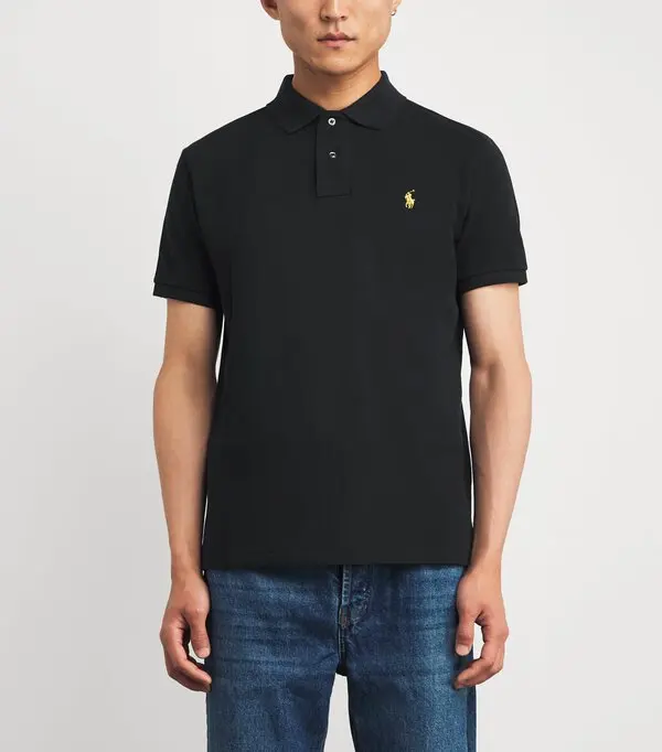 Polo Ralph Lauren Cotton Mesh Slim-fit Polo Shirt - Black
