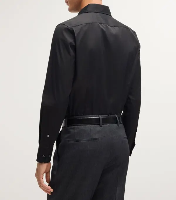 BOSS Stretch-cotton Slim Shirt - Black