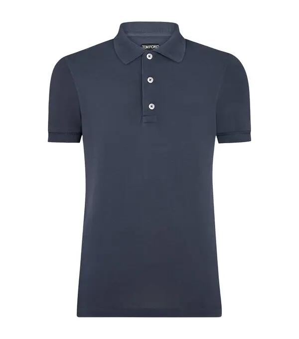 TOM FORD Piquet Polo Shirt - Navy