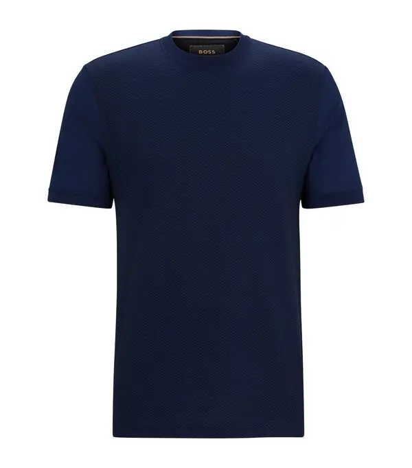 BOSS Cotton-silk T-shirt - Blue