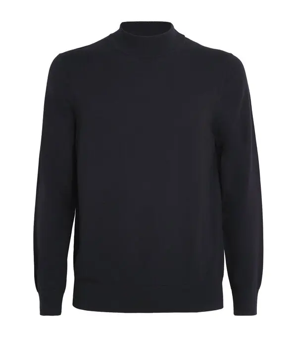 Sandro Wool High-neck Sweater - Blue
