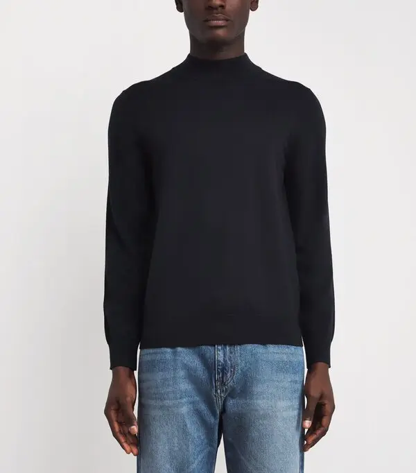 Sandro Wool High-neck Sweater - Blue