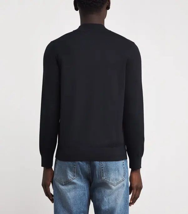 Sandro Wool High-neck Sweater - Blue