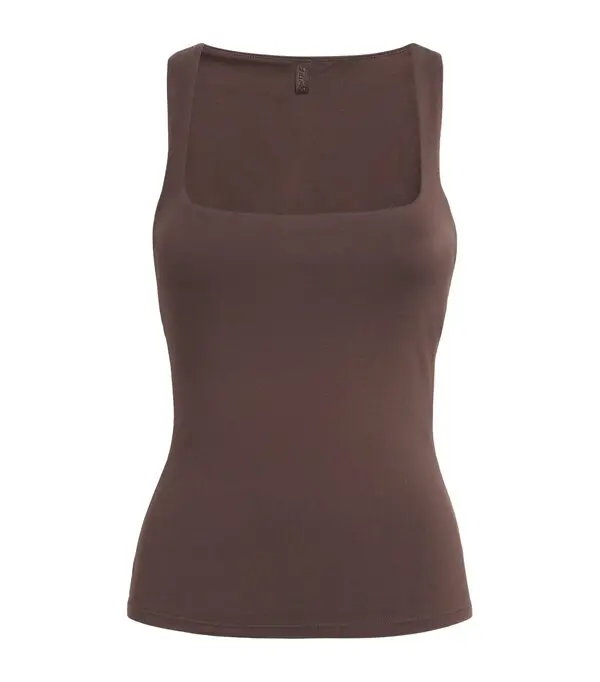 SKIMS Smooth Layers Square-neck Cami Top - Brown