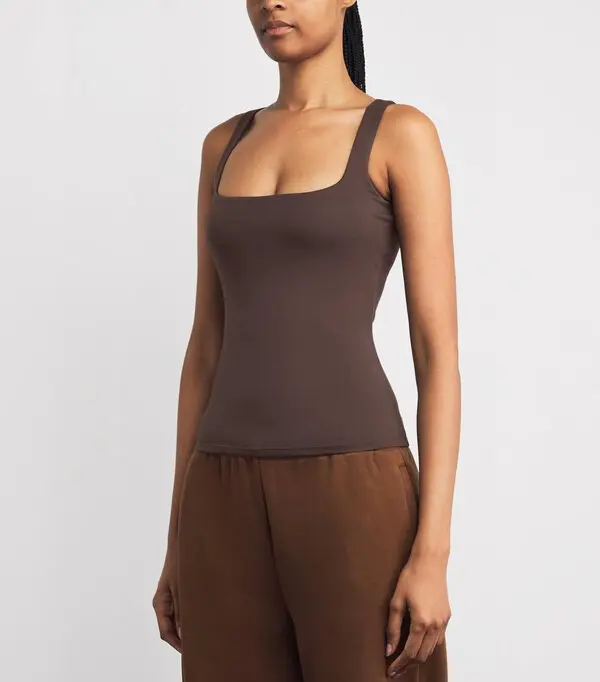 SKIMS Smooth Layers Square-neck Cami Top - Brown