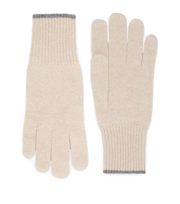 Brunello Cucinelli Cashmere Knitted Gloves - Beige