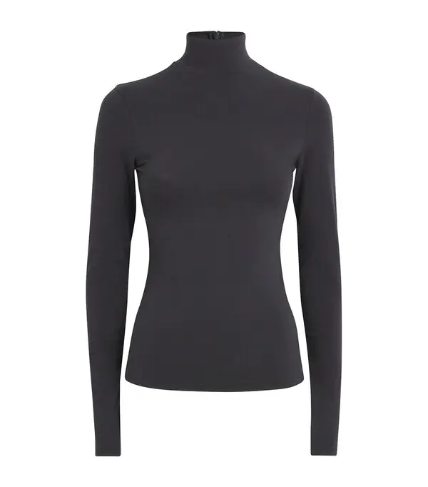 SKIMS Stretch-cotton Jersey Rollneck Top - Black
