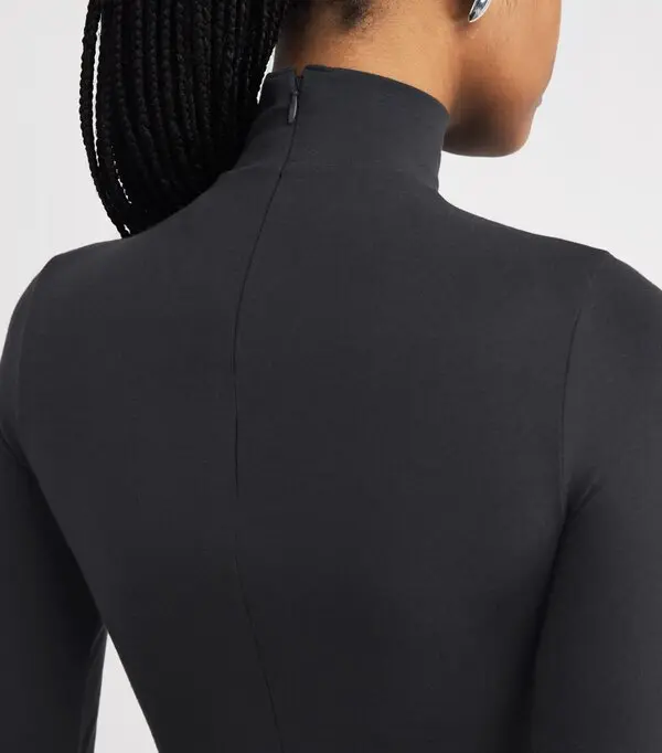 SKIMS Stretch-cotton Jersey Rollneck Top - Black