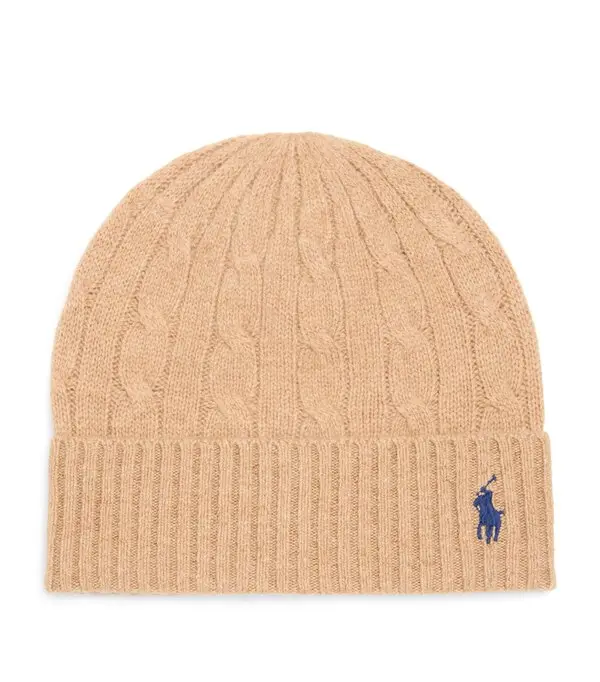 Polo Ralph Lauren Wool-cashmere Polo Pony Beanie - Beige
