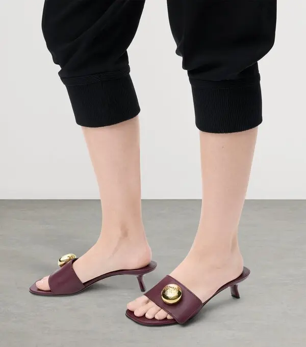 Loewe Leather Pebble Heeled Mules