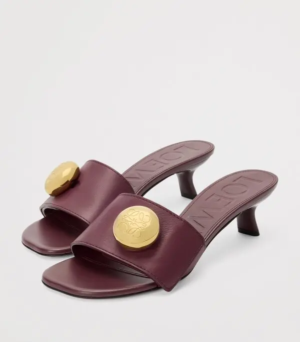 Loewe Leather Pebble Heeled Mules