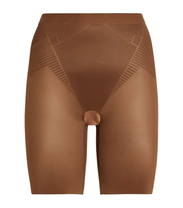 Spanx Shape Invisible Mid-thigh Shorts Medium Control - Brown