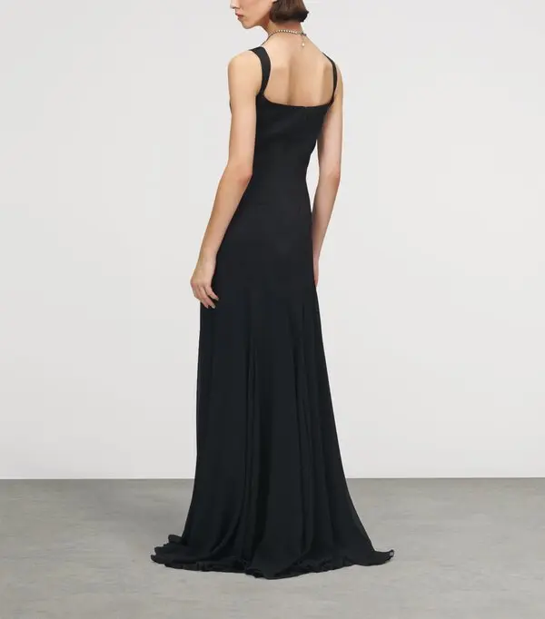 Alexander McQueen Satin Maxi Dress - Black