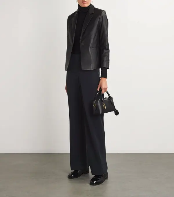 Vince Crepe High-waist Trousers - Navy