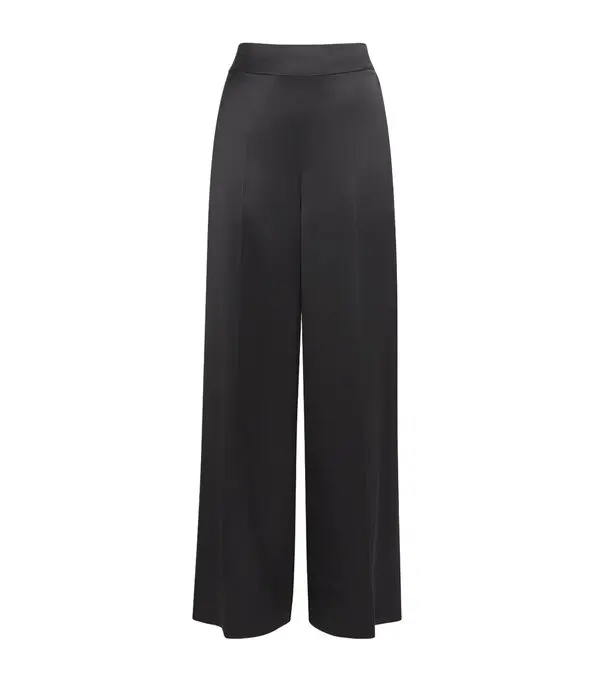 JOSEPH Satin Tailored Trousers - Black