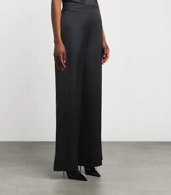 JOSEPH Satin Tailored Trousers - Black