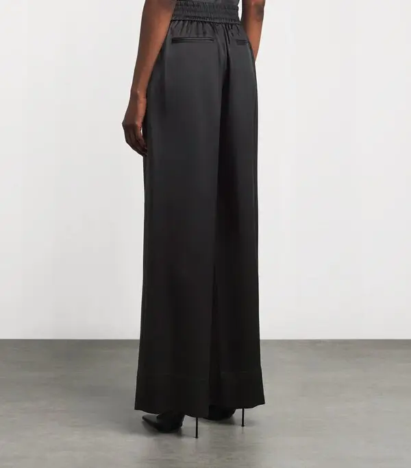 JOSEPH Satin Tailored Trousers - Black