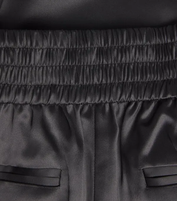 JOSEPH Satin Tailored Trousers - Black