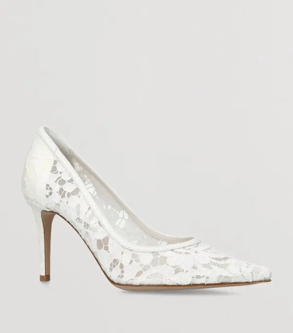 GIANVITO ROSSI Claudia Lace Pumps 85 - White