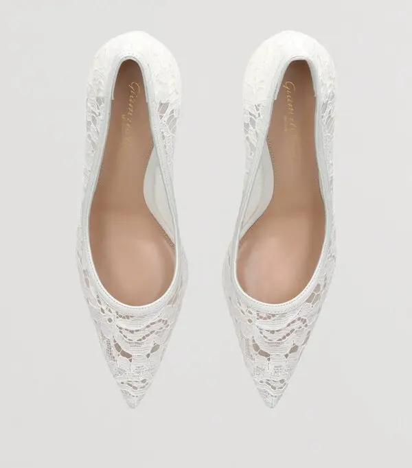 GIANVITO ROSSI Claudia Lace Pumps 85 - White
