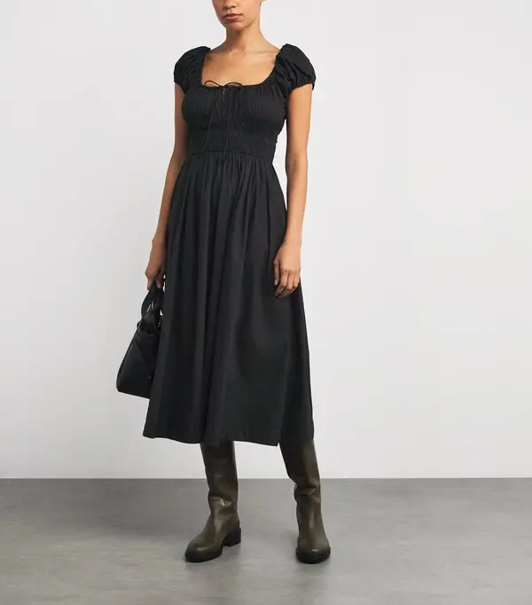 DÔEN Organic Cotton Quinn Midi Dress - Black