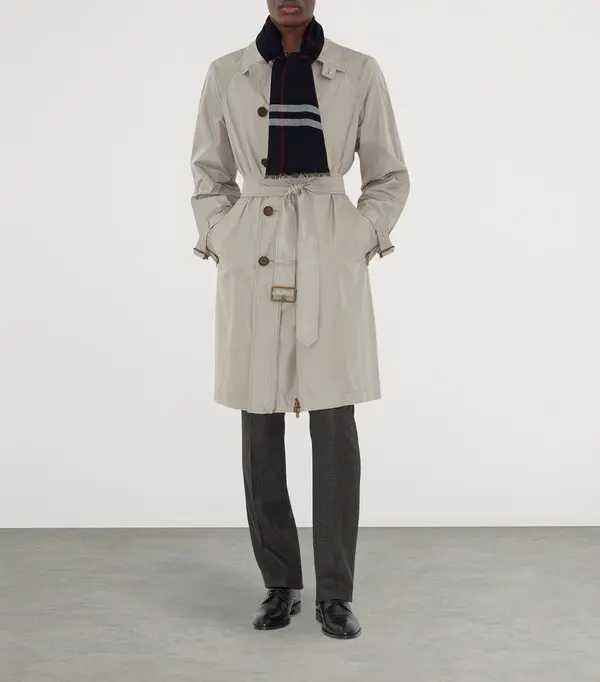 Burberry Wool Wide Check Scarf - Blue