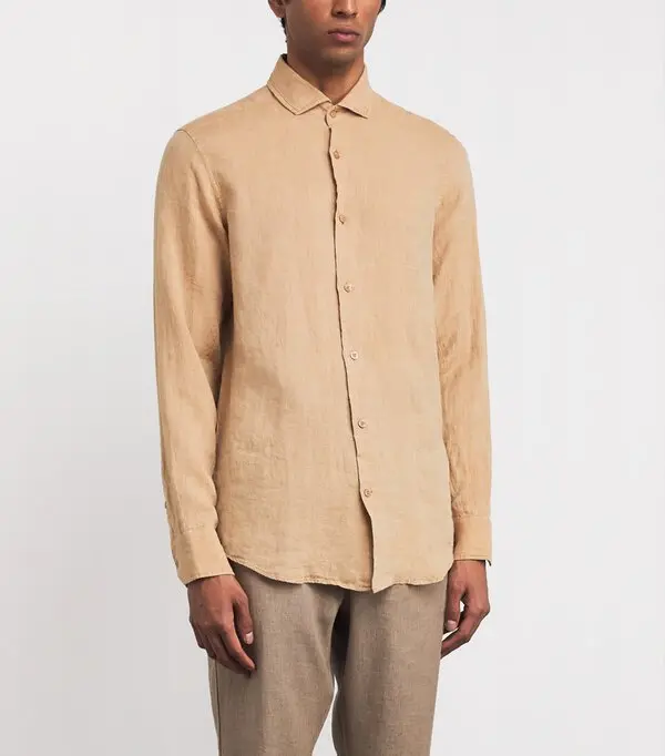 Frescobol Carioca Linen Antonio Shirt - Orange