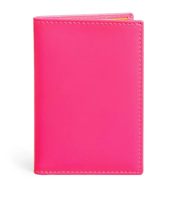 Comme Des Garçons Leather Super Fluo Cardholder - Pink