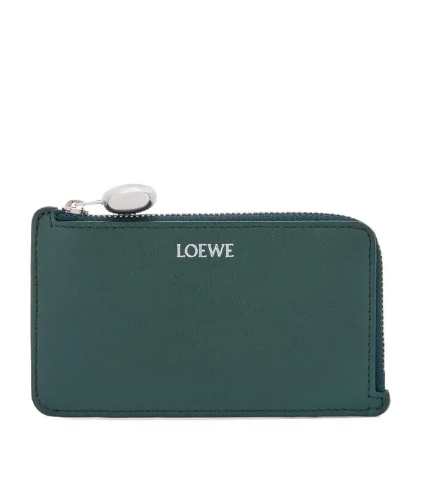 Loewe Leather Pebble Card Holder - Green