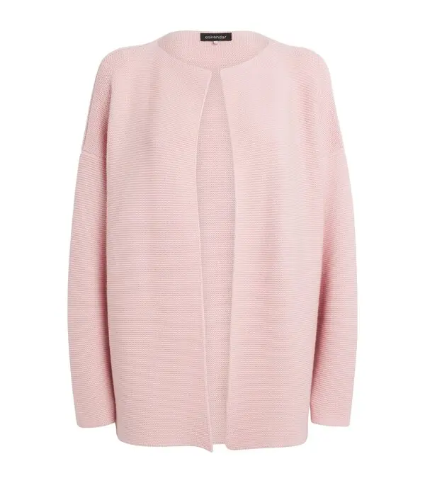 Eskandar Cashmere Textured-knit Cardigan - Pink