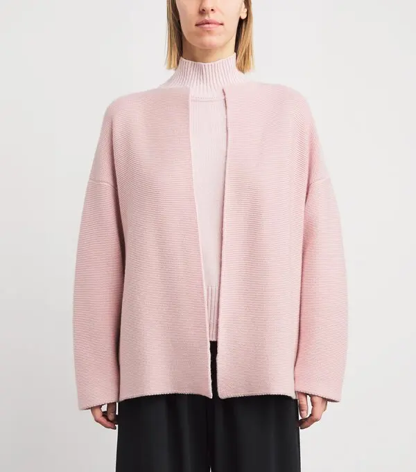 Eskandar Cashmere Textured-knit Cardigan - Pink