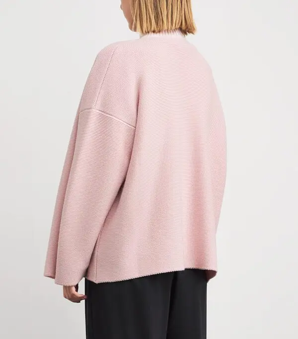 Eskandar Cashmere Textured-knit Cardigan - Pink