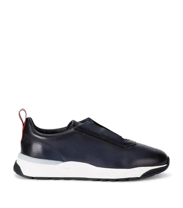 Santoni Leather Sneakers - Navy