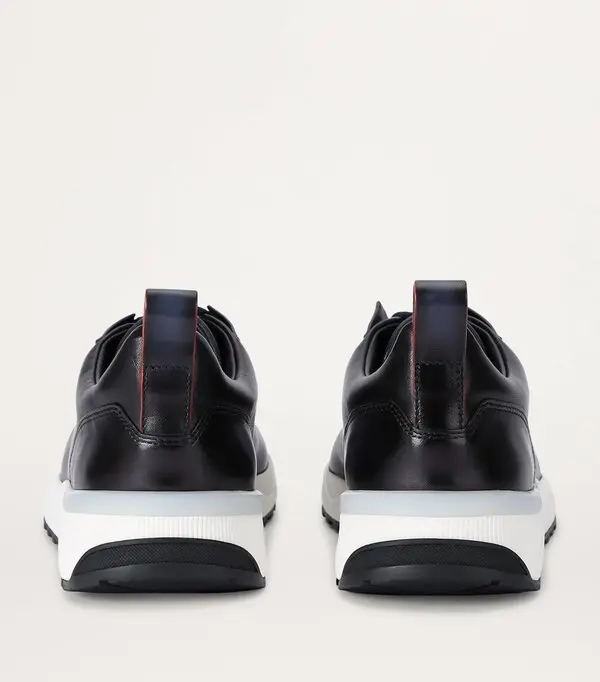 Santoni Leather Sneakers - Navy