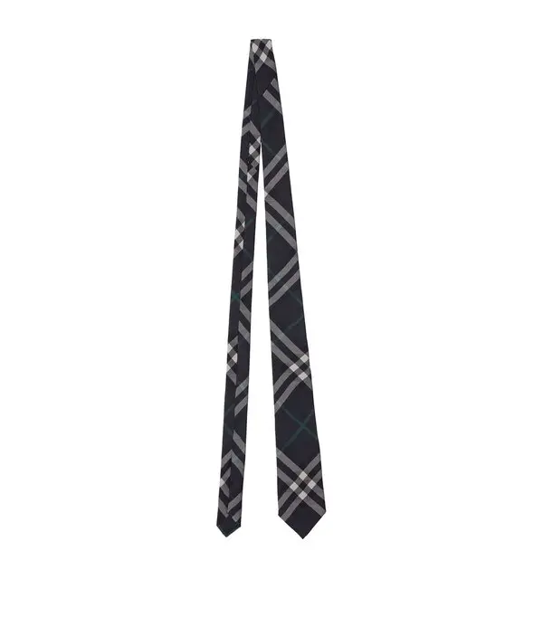 Burberry Silk Check Neck Tie - Grey