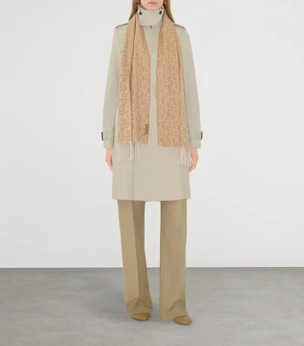 Burberry Cashmere B Charm Scarf - Beige