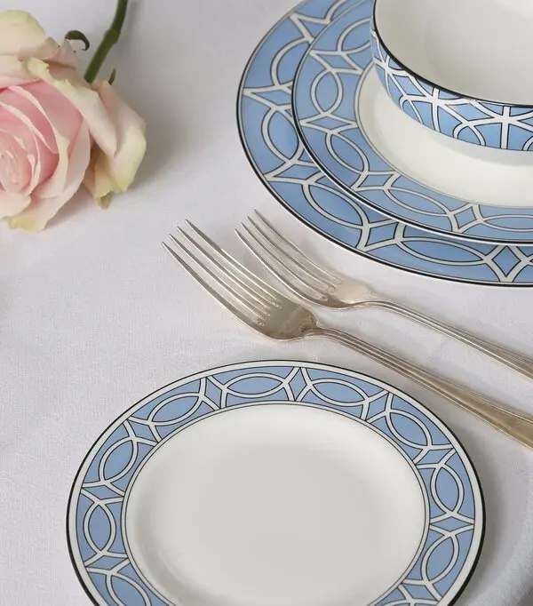 O.W.LONDON Set Of 2 Loop Dessert Plates - Blue