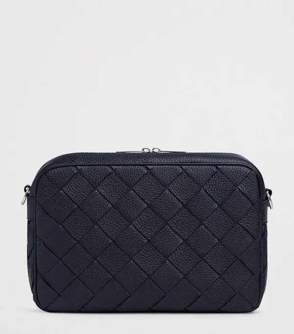 Bottega Veneta Leather Intrecciato Camera Bag - Blue