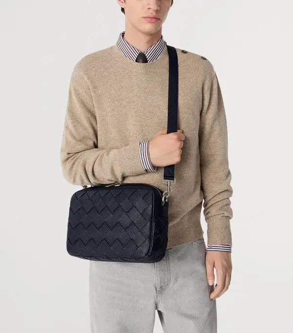 Bottega Veneta Leather Intrecciato Camera Bag - Blue