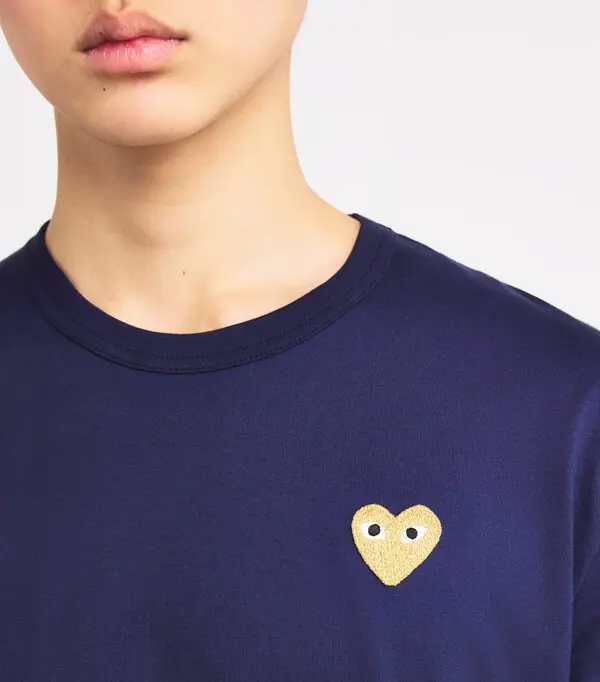 Play Comme Des Garcon Heart Logo T-shirt - Navy