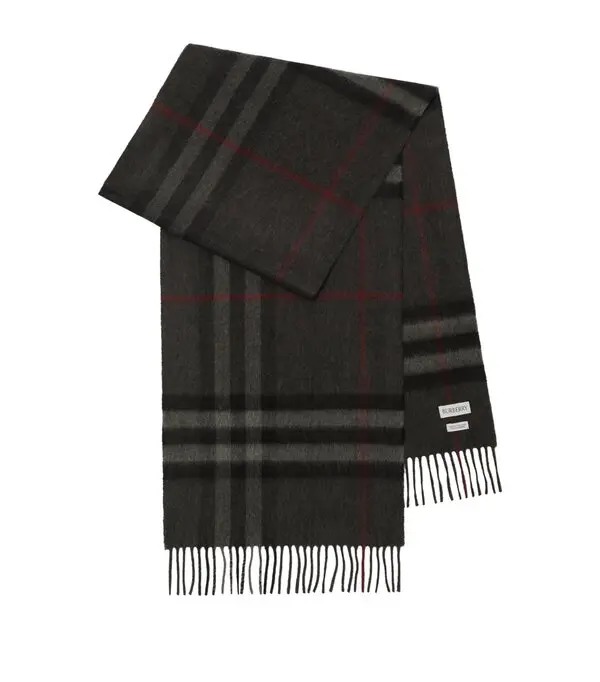 Burberry Cashmere Check Scarf - Grey