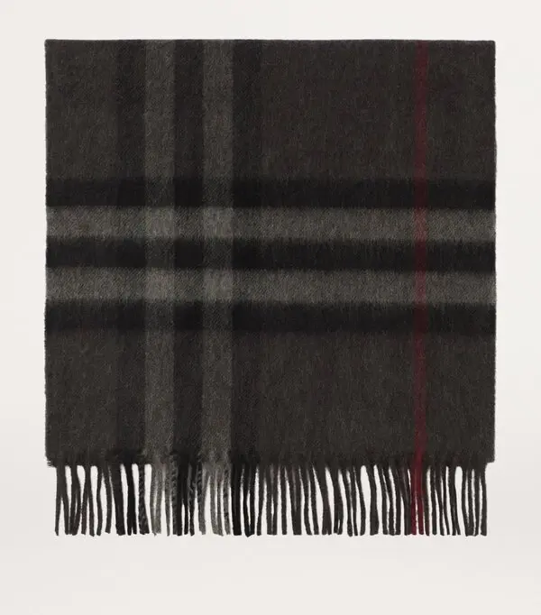 Burberry Cashmere Check Scarf - Grey