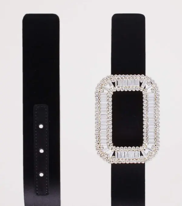 ROGER VIVIER Satin Pilgrim Belt - Black