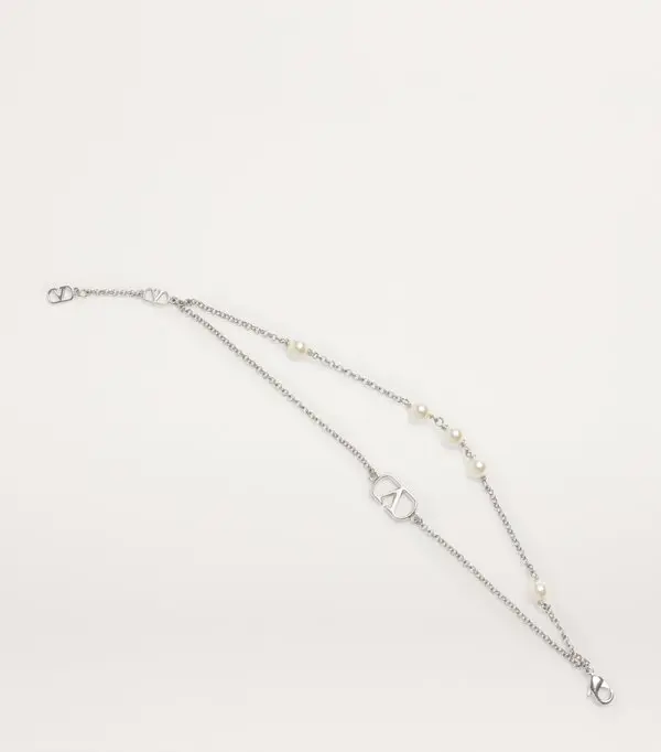 Valentino Garavani Faux Pearl Vlogo Signature Bracelet