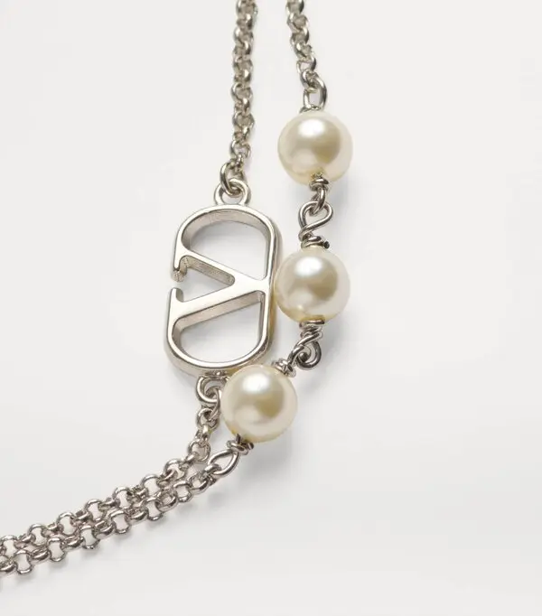 Valentino Garavani Faux Pearl Vlogo Signature Bracelet