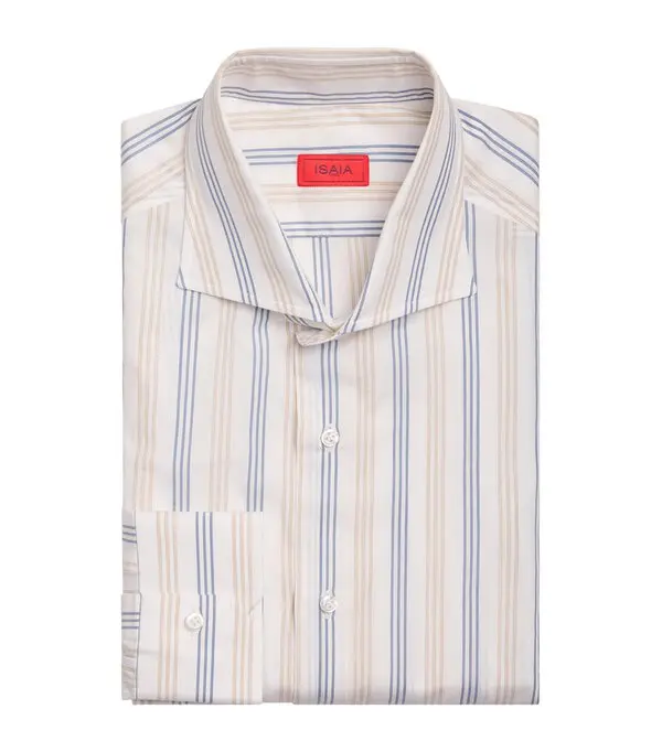 Isaia Cotton Stripe Dress Shirt