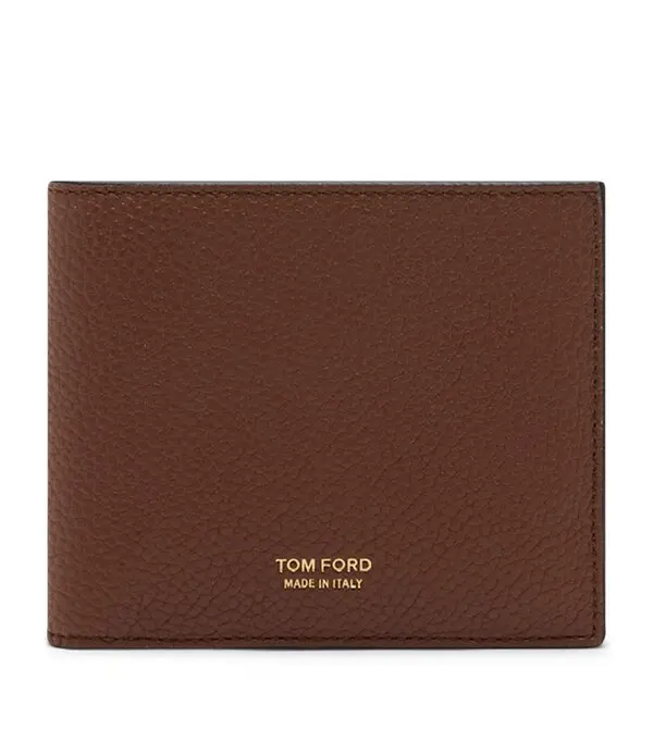 TOM FORD Leather T-line Classic Bifold Wallet - Brown